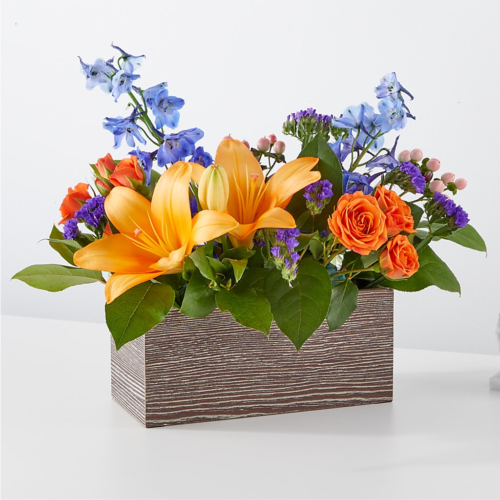 Radiant Citrus Box Bouquet–Creative Designs By Jim
